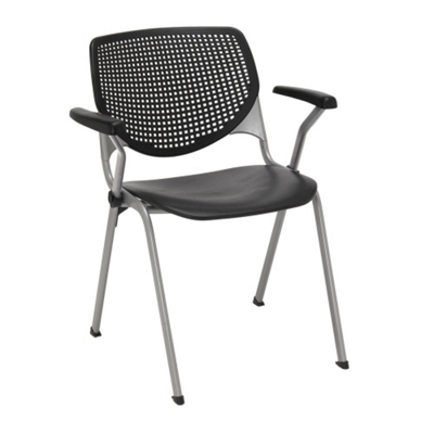 Perforated Back Poly Stack Chair with Arms - 400 lb. Capacity — Planner 5D