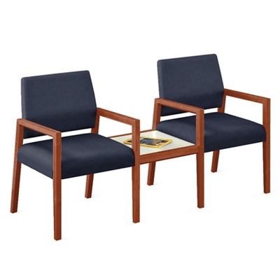 Hampton Fabric Guest Chairs with Connecting Table — Planner 5D