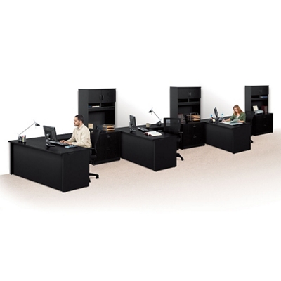Via Three Workstation L-Desk with Storage — Planner 5D