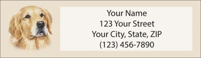 Golden Retriever Return Address Label