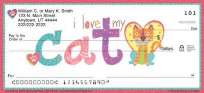I Love My Cat Personal Checks