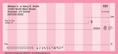 Pink Personal Checks