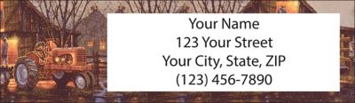 Farm and Tractors Return Address Label