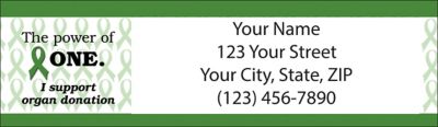 Organ Donation Return Address Label